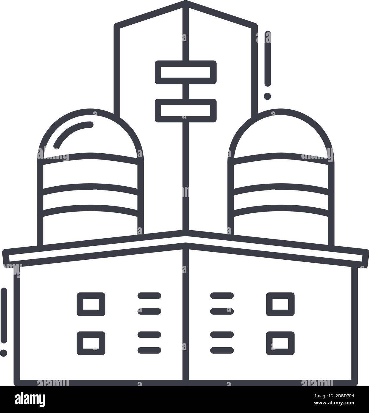 Real estate concept icon, linear isolated illustration, thin line ...