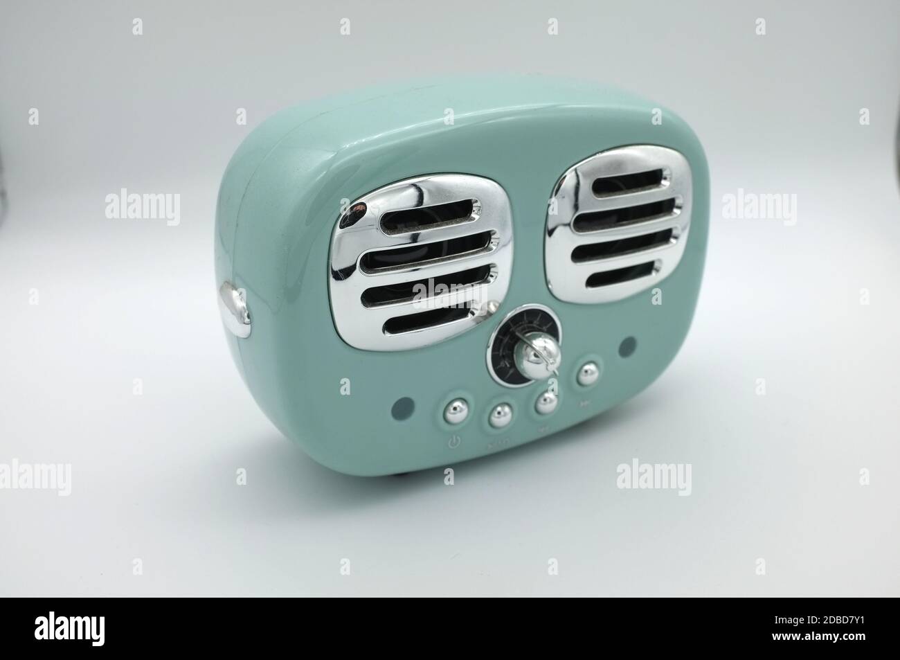 grungy retro green Speaker on isolated white background Stock Photo - Alamy