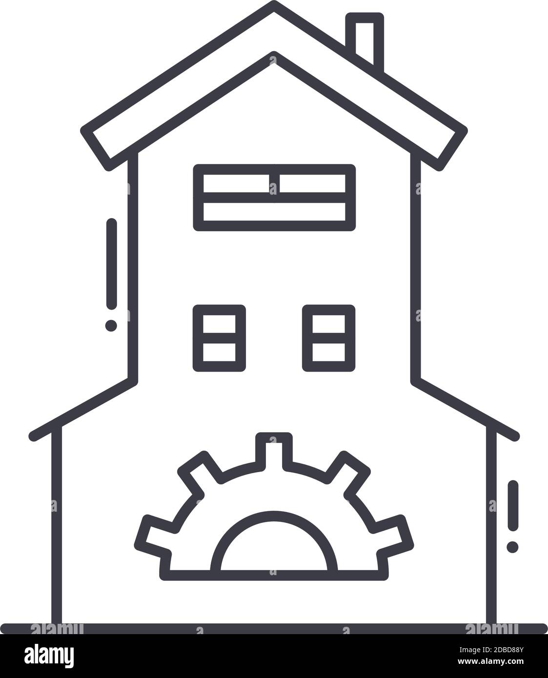 Property management icon, linear isolated illustration, thin line ...
