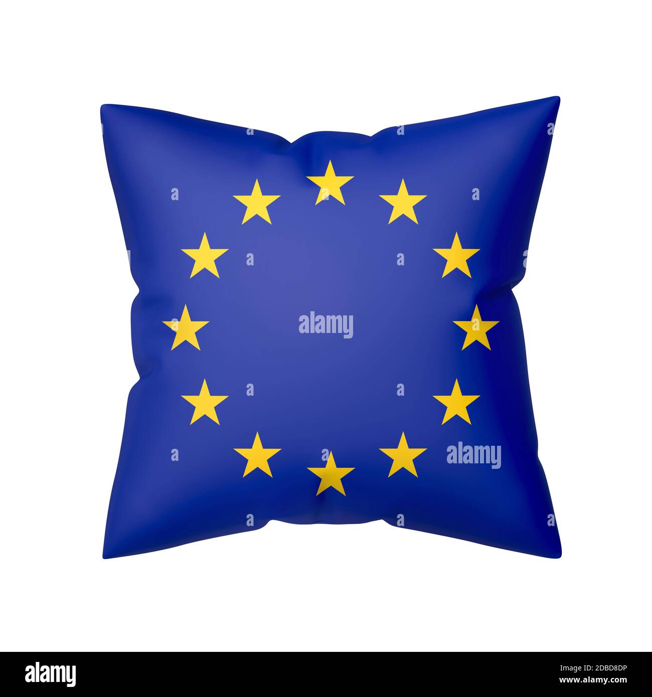 Pillow with the flag of Europe, isolated on white background Stock ...