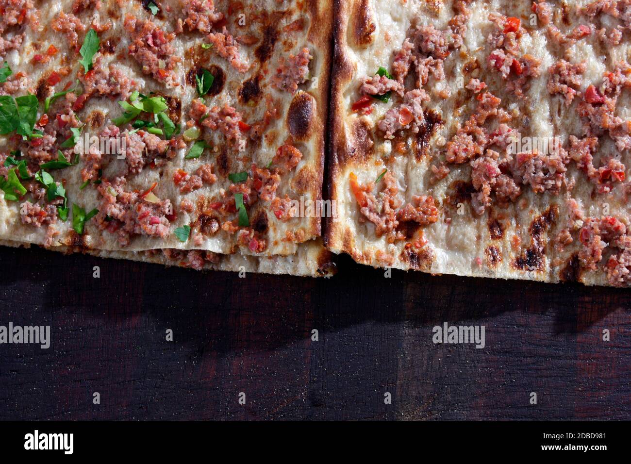 Turkish Pizza. Turkish food minced pide. Konya Etli Ekmek Kebab Stock ... Turkish Pizza. Turkish food minced pide. Konya Etli Ekmek Kebab Stock ...