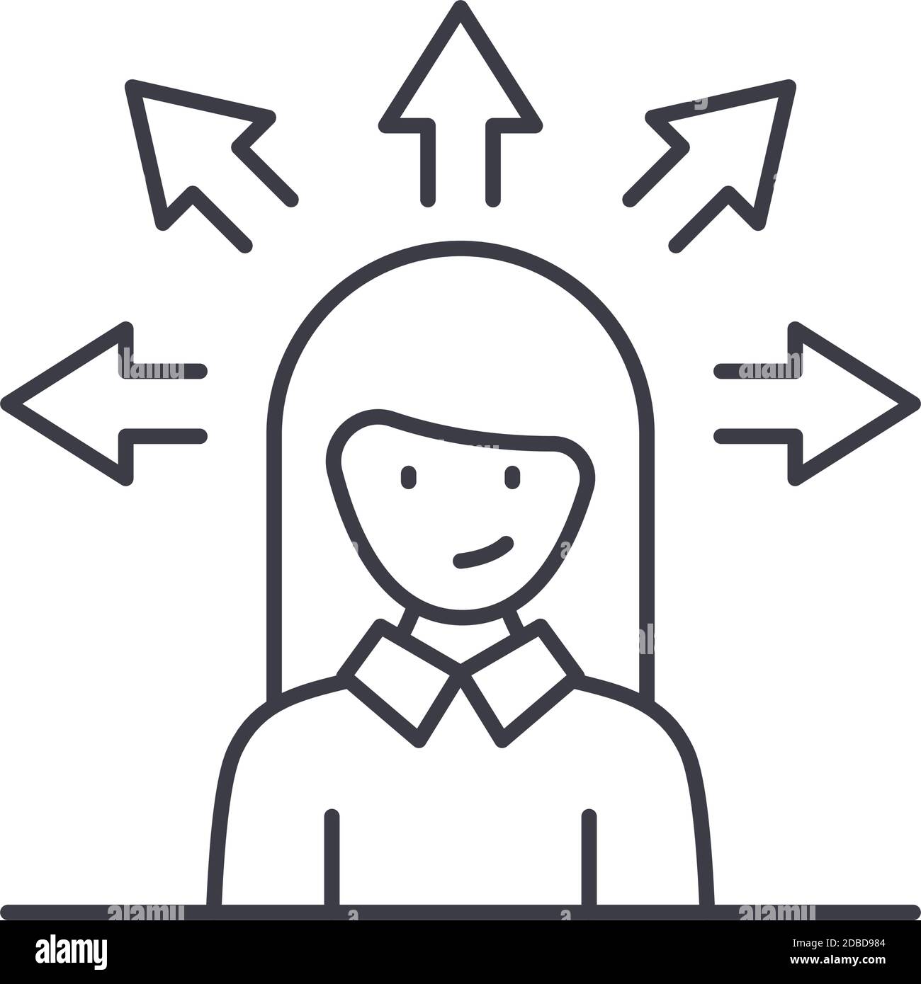 Job opportunity icon, linear isolated illustration, thin line vector ...