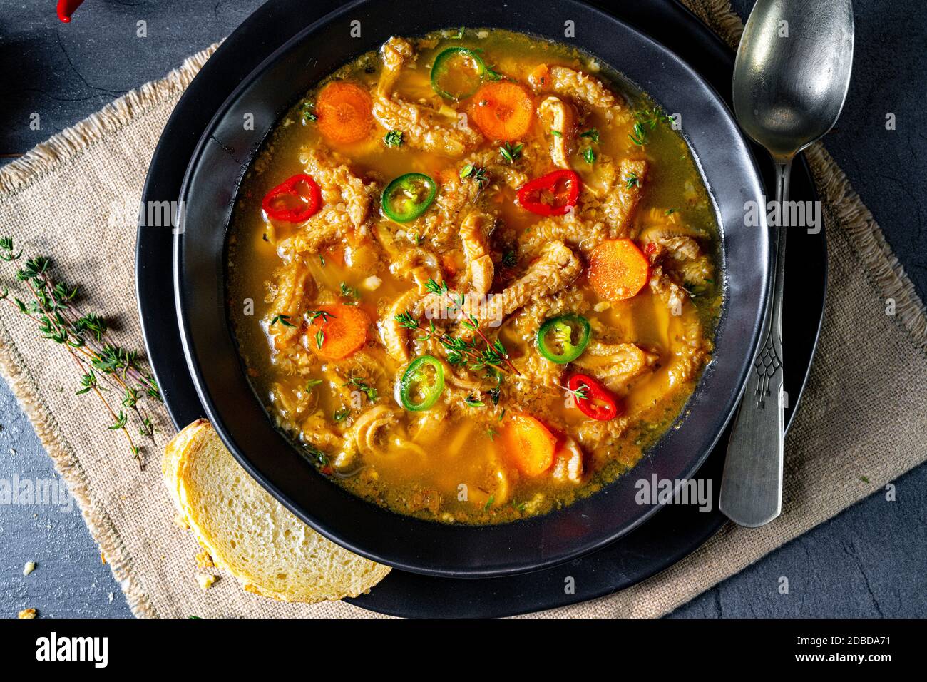 Flaczki - tripe soup the Polish way Stock Photo - Alamy