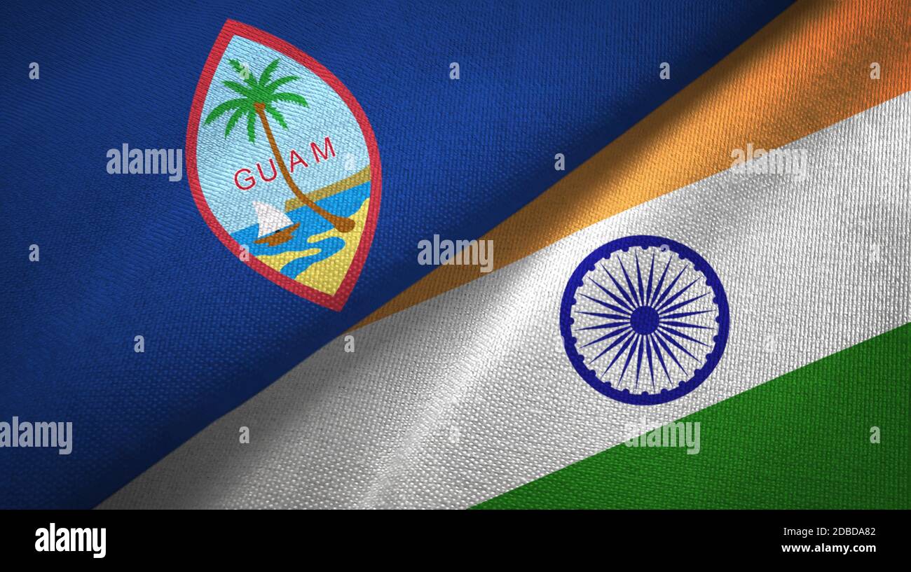 Guam and India two flags textile cloth, fabric texture Stock Photo - Alamy