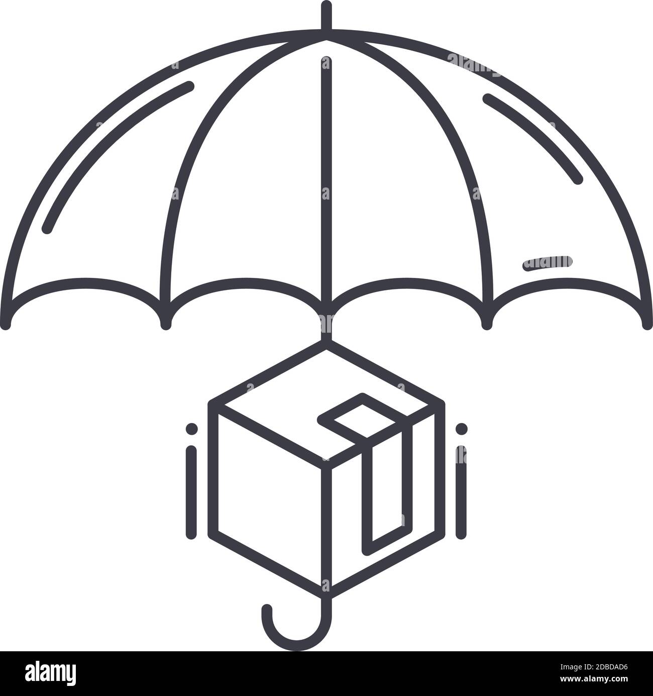 Protect icon, linear isolated illustration, thin line vector, web ...