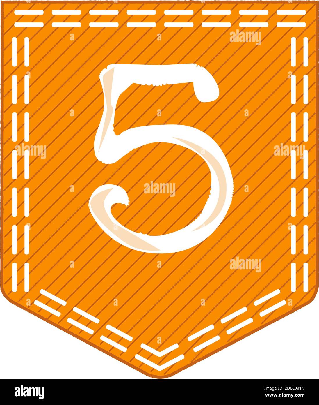 Numbers 5 pockets over a white background Stock Photo - Alamy
