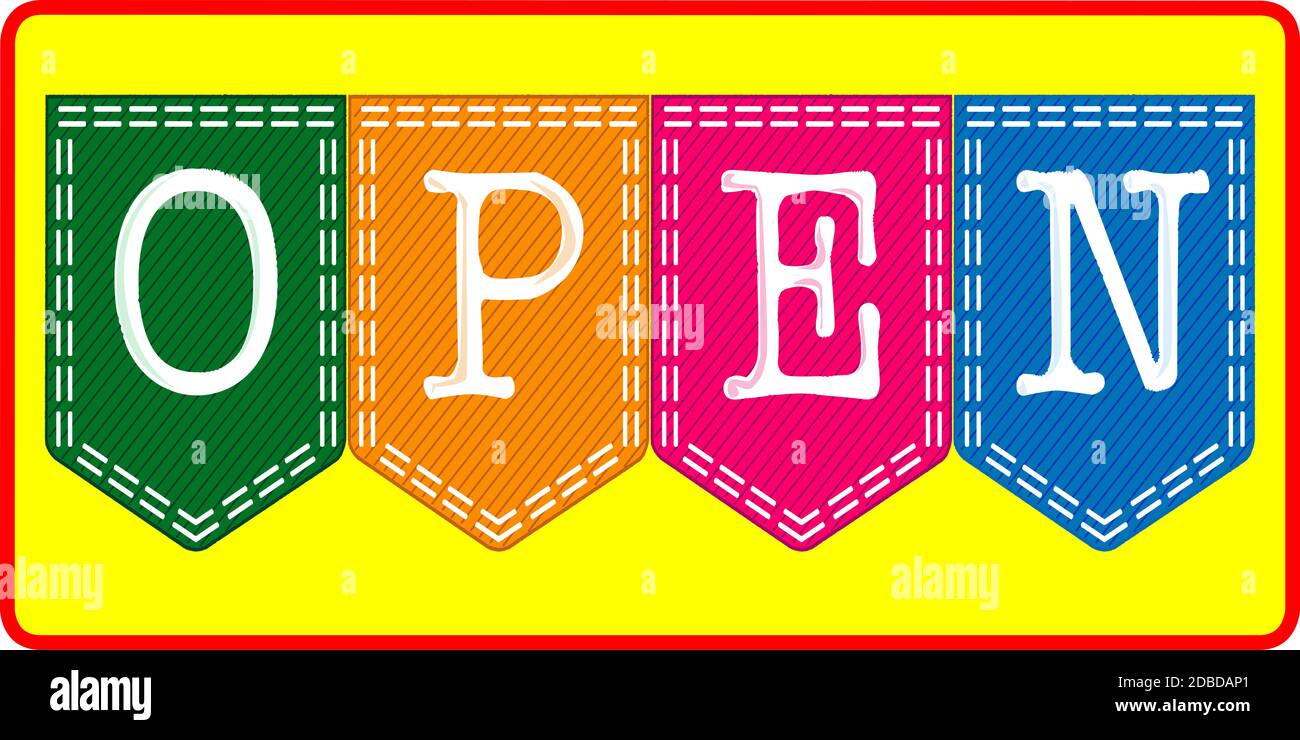 General store open sign Stock Photo - Alamy