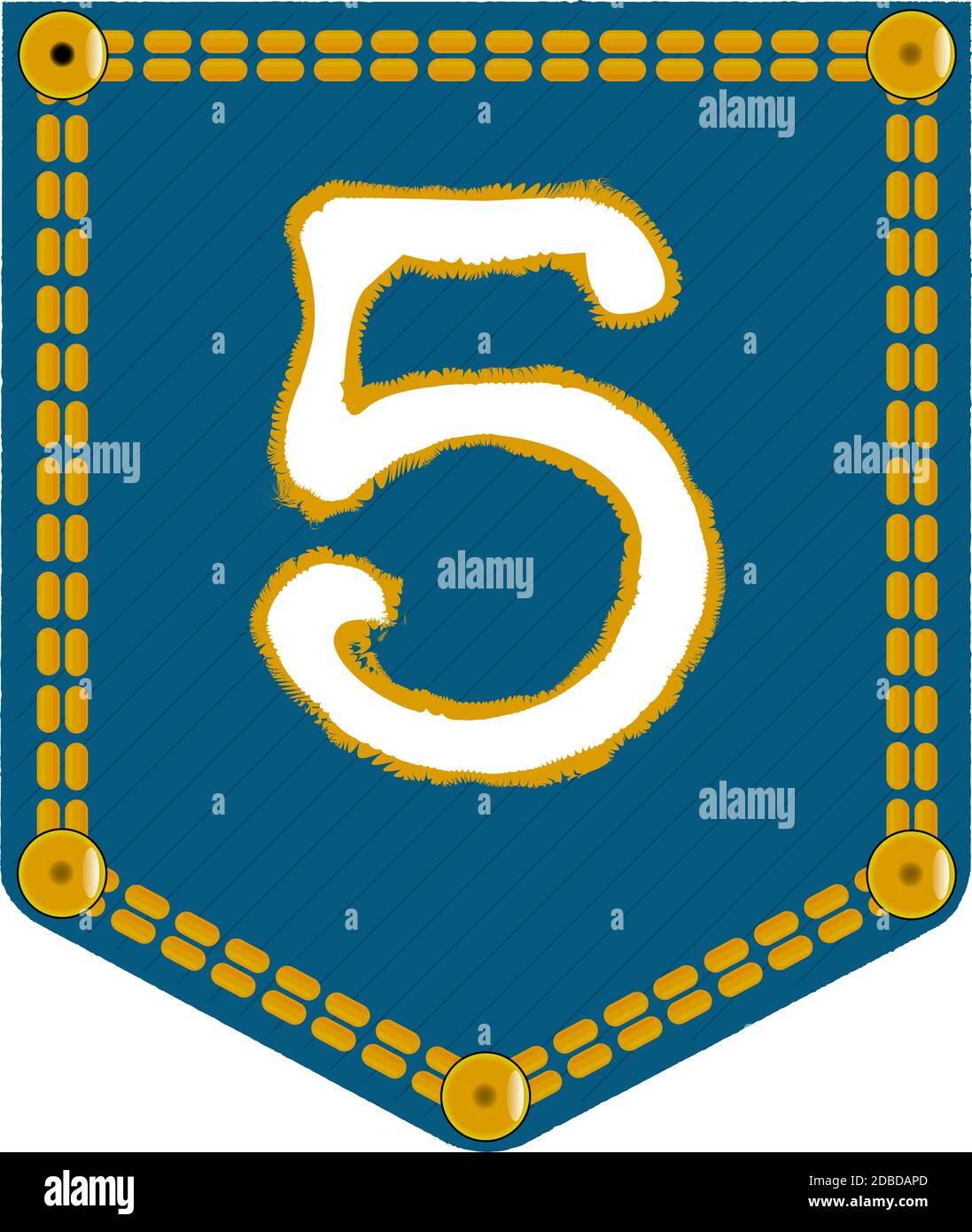 Numbers 5 pockets over a white background Stock Photo - Alamy