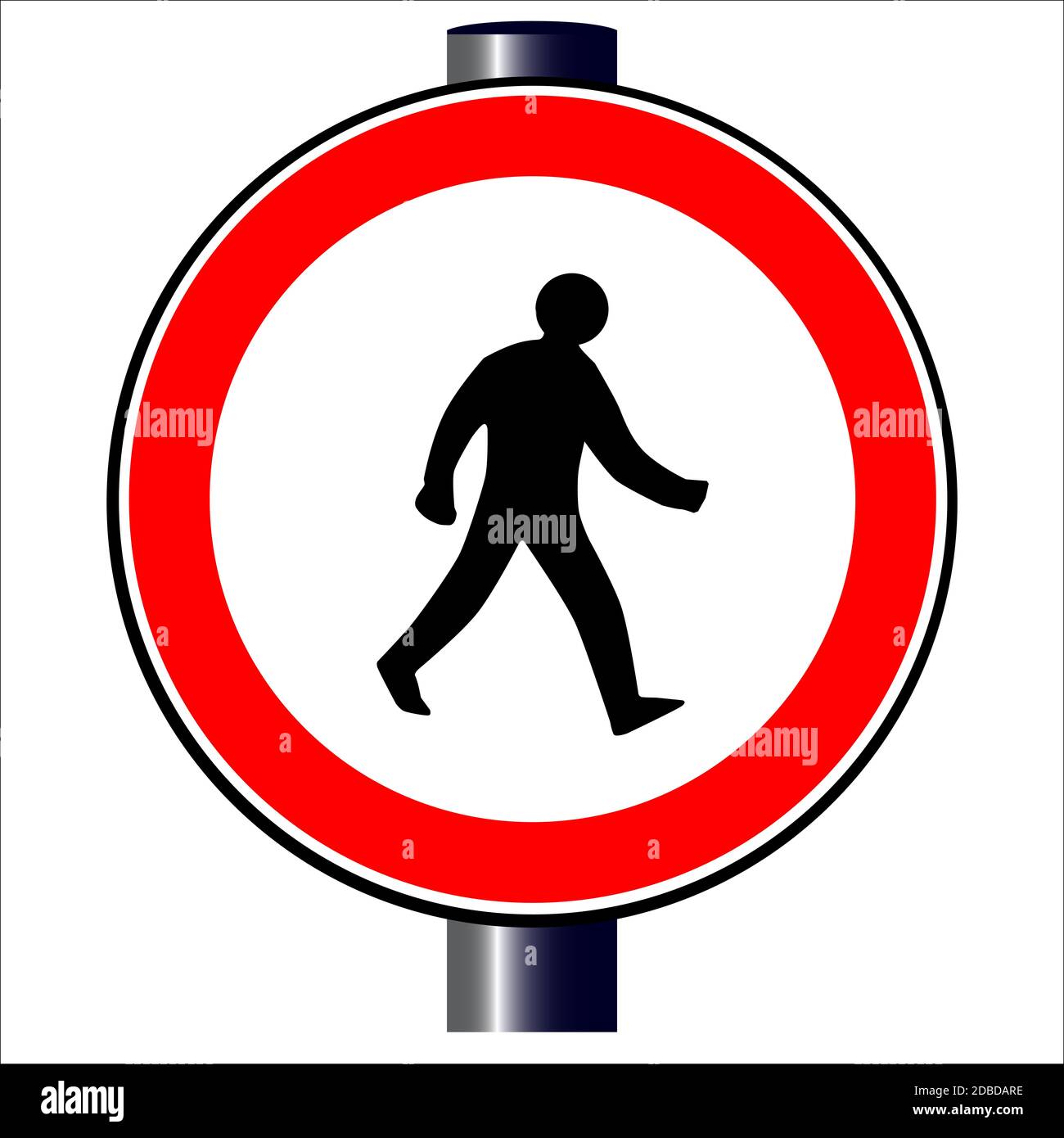A walking man traffic sign isolated on a white background Stock Photo ...