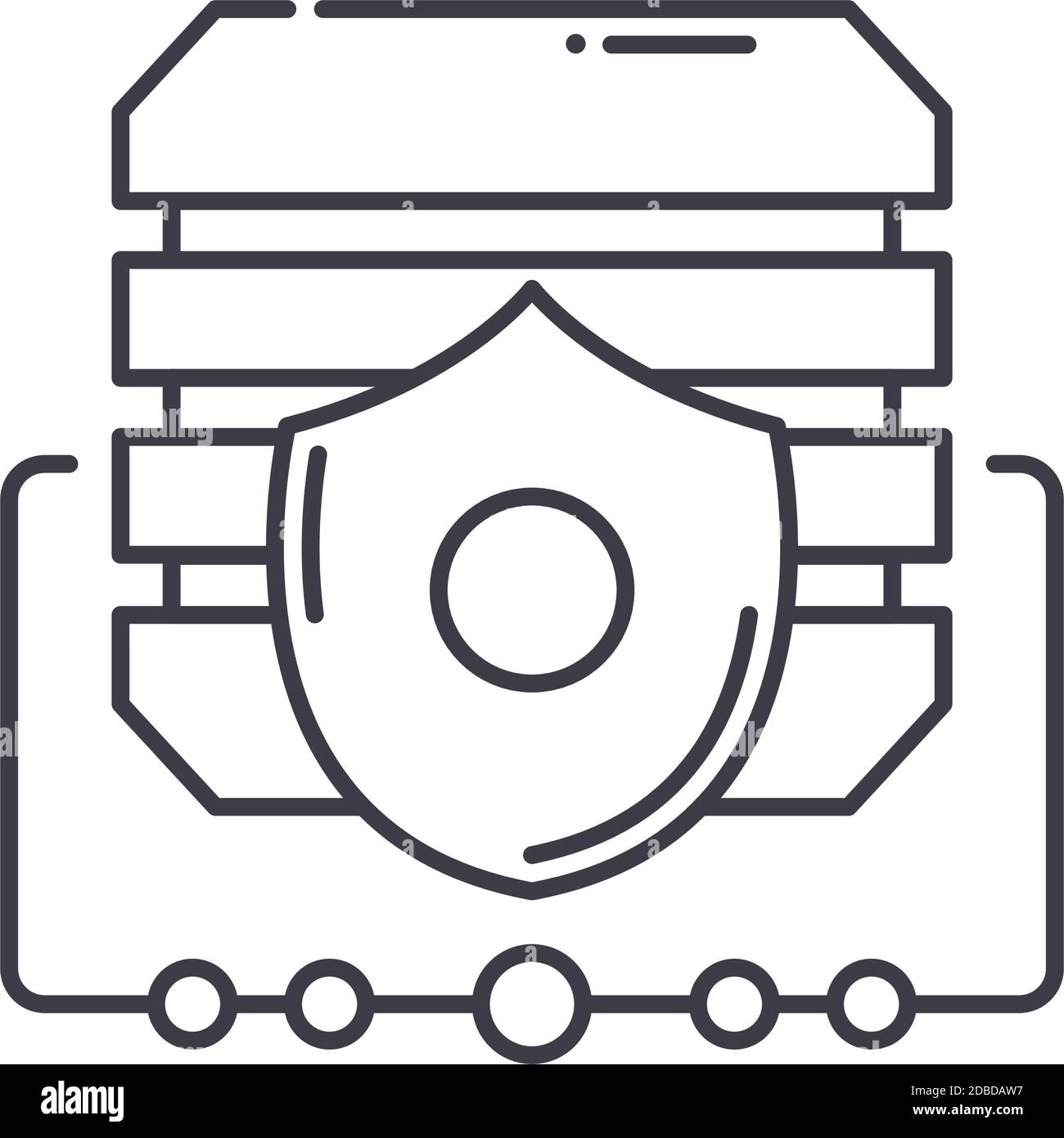 Protection system icon, linear isolated illustration, thin line vector ...