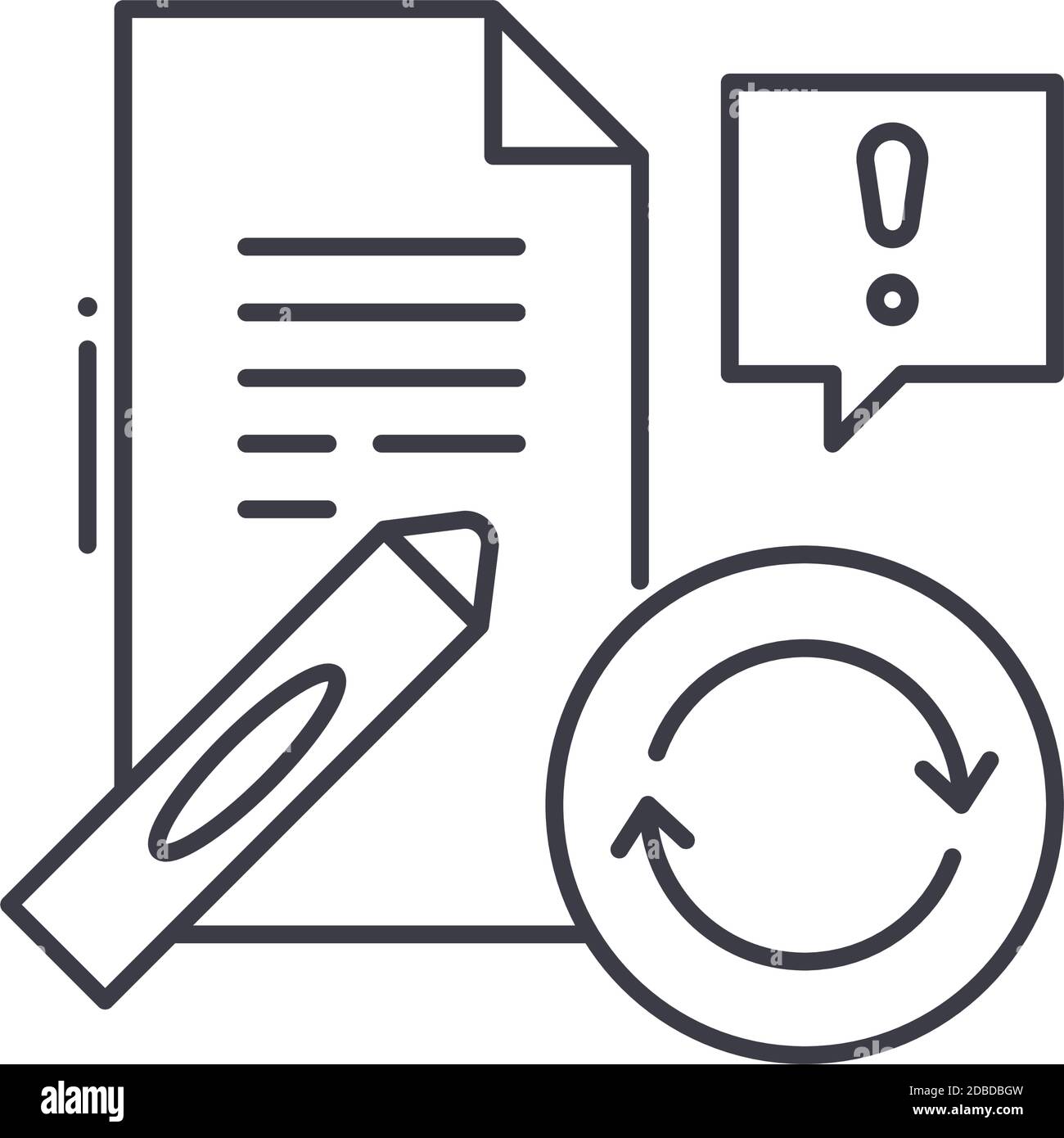 Review document icon, linear isolated illustration, thin line vector ...