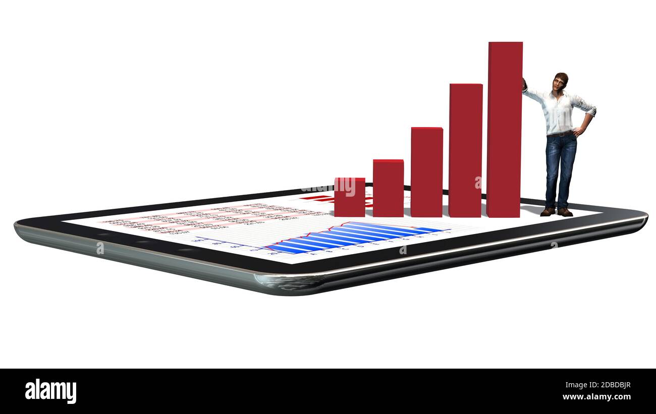 Graphs and chart on tablet pc - business statistic concept Stock Photo ...