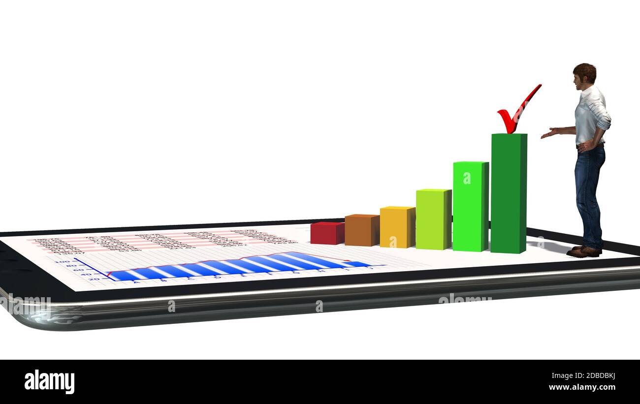 Graphs and chart on tablet pc - business statistic concept Stock Photo ...