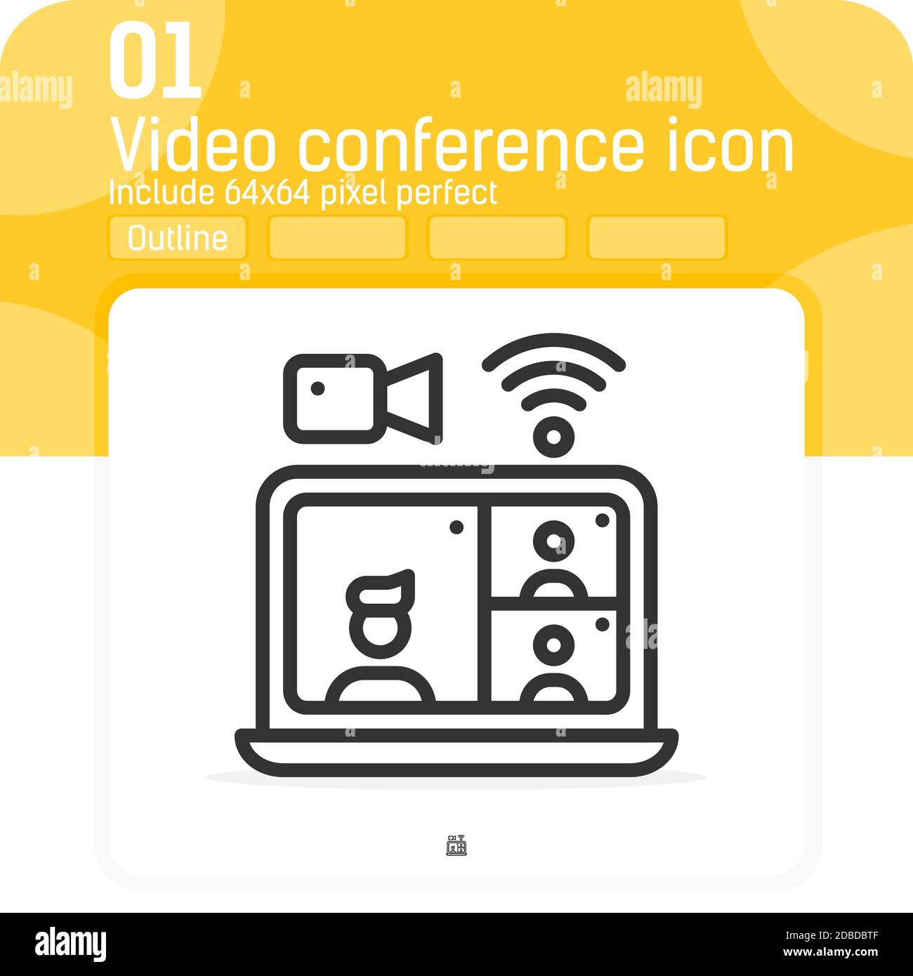 Computer monitor video conference Stock Vector Images - Alamy