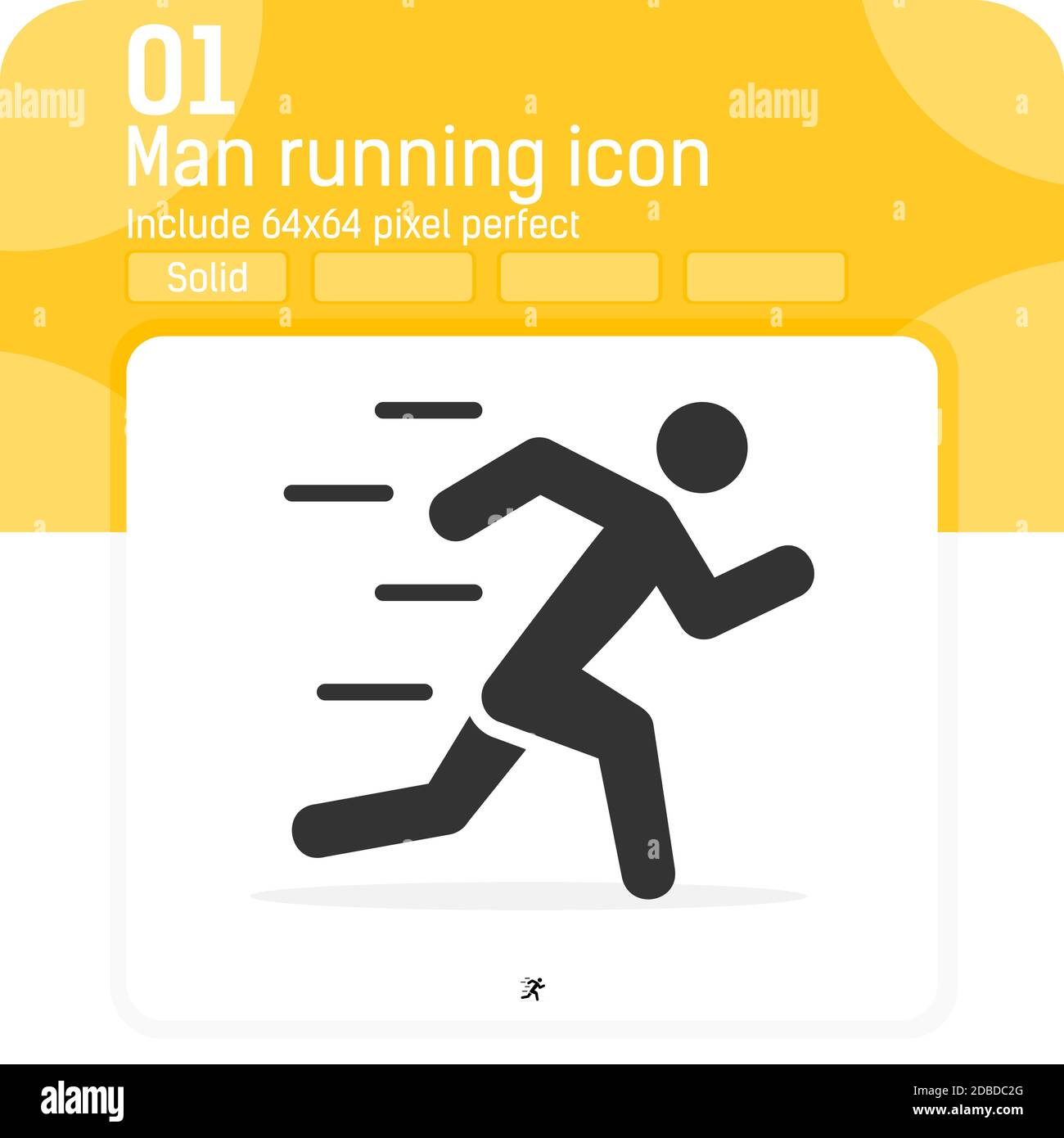 Running man premium icon with flat style isolated on white background ...
