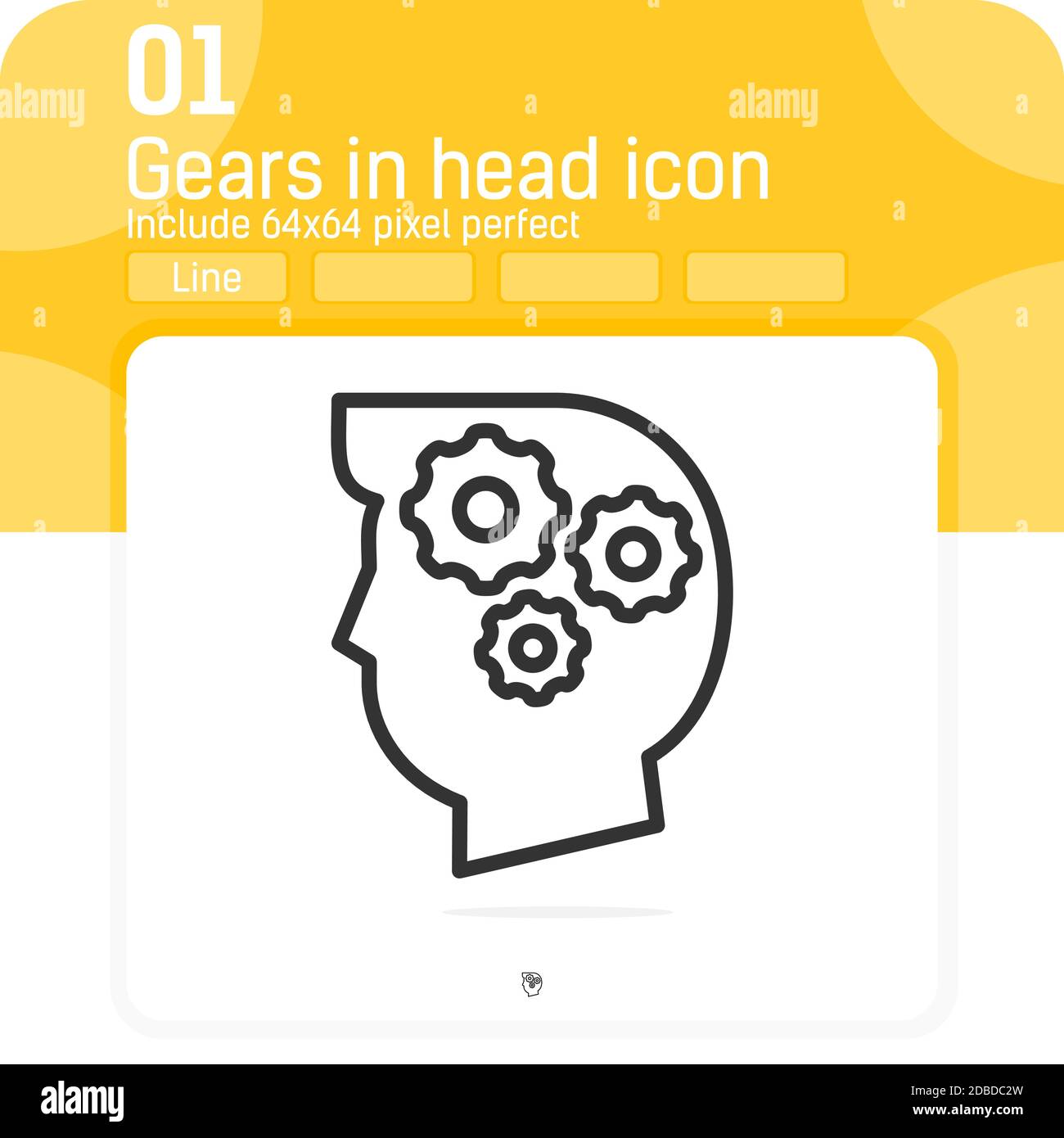 Head cog wheel in brain hi-res stock photography and images - Alamy