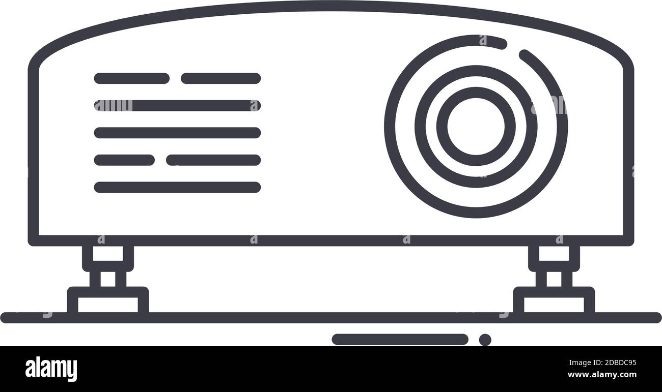 Projector icon, linear isolated illustration, thin line vector, web ...