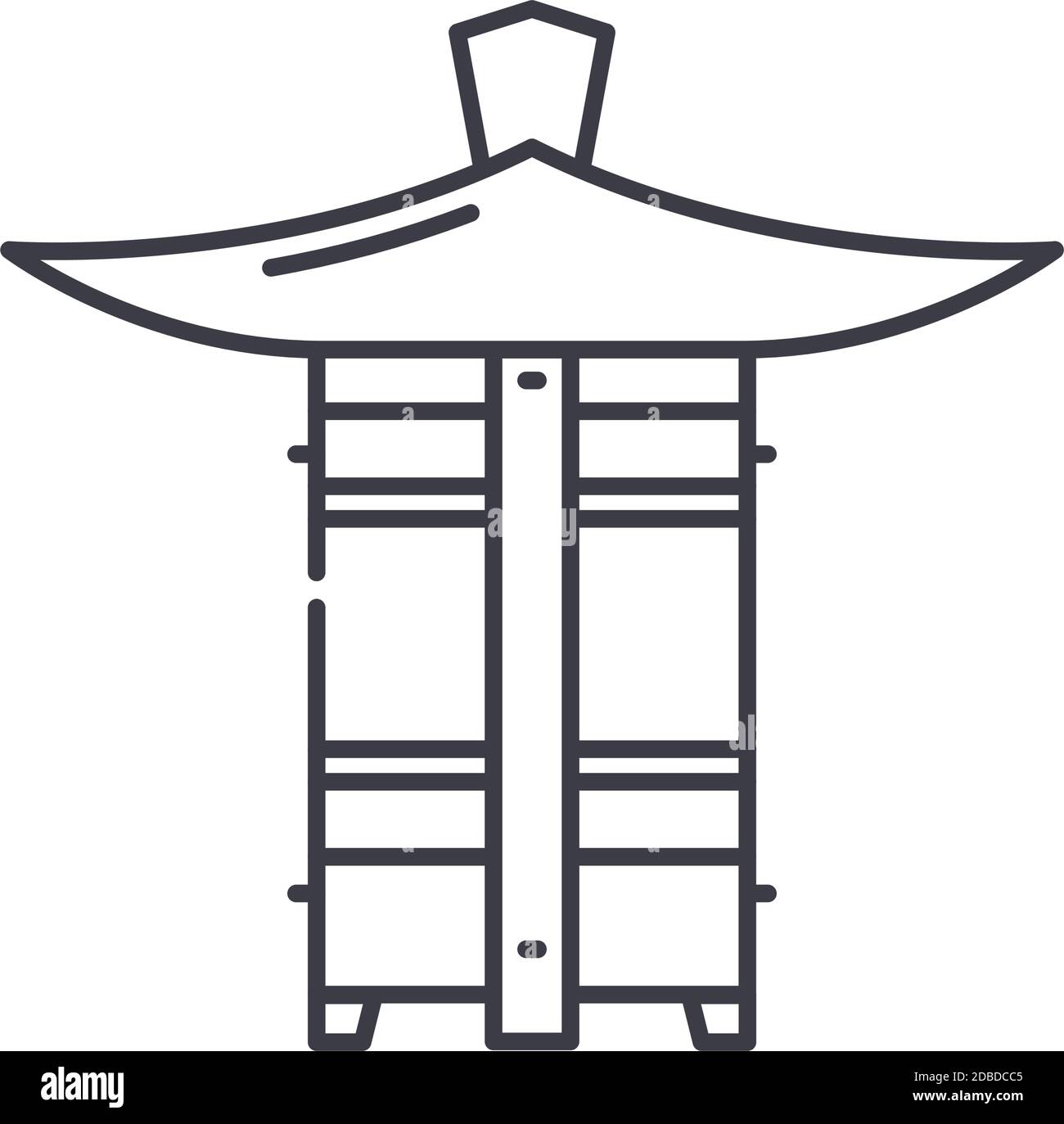 Japanese lamp icon, linear isolated illustration, thin line vector, web ...