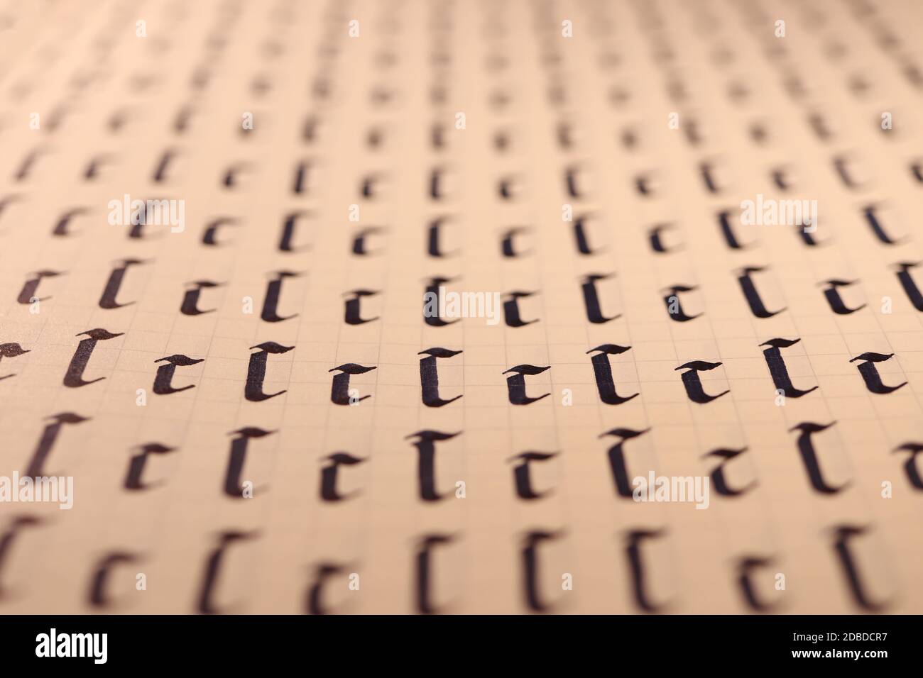 Calligraphic letter C learning skills paper page. Calligraphy letters C ...