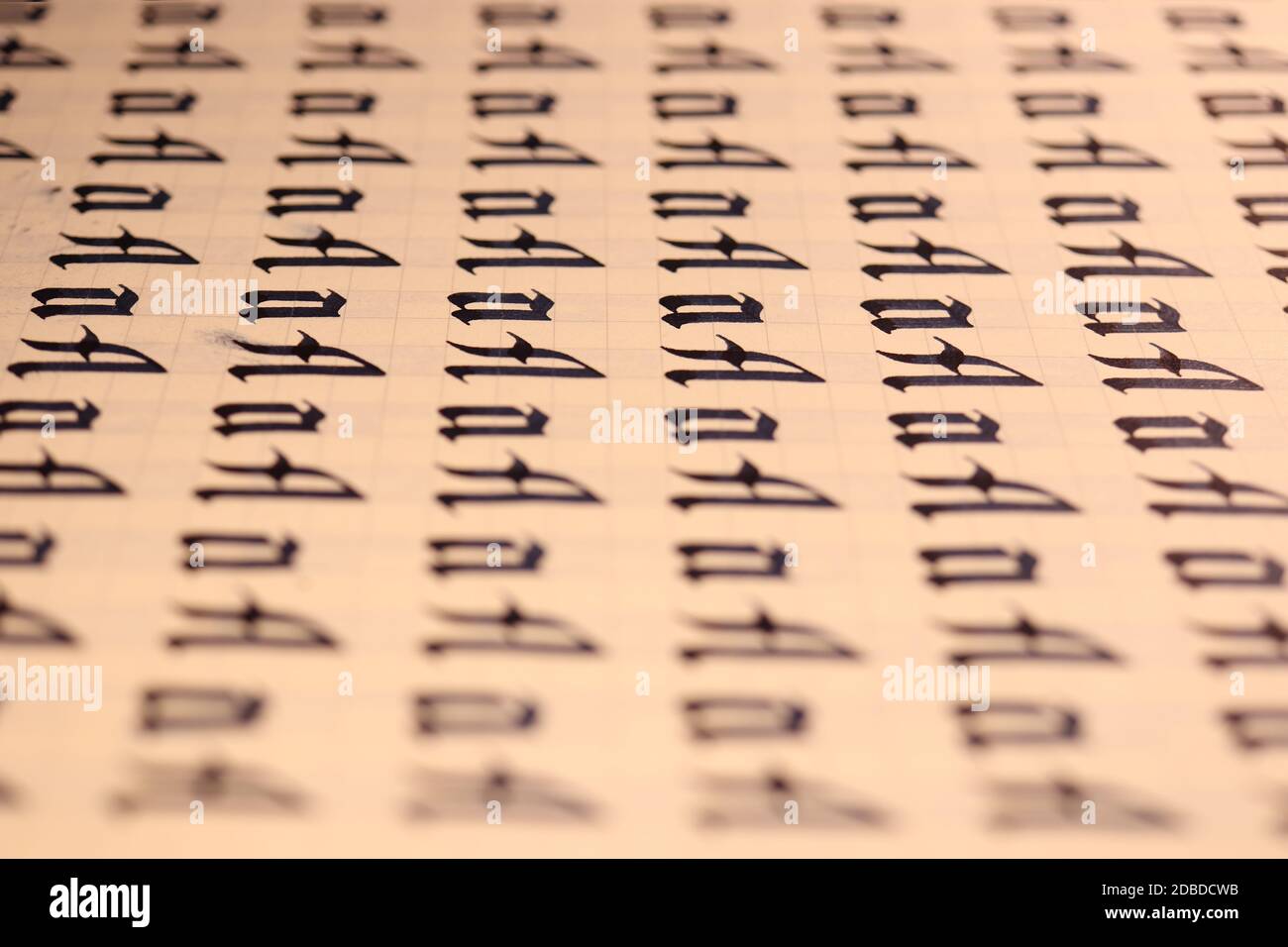 Calligraphic letter A learning skills paper page. Calligraphy letters A ...