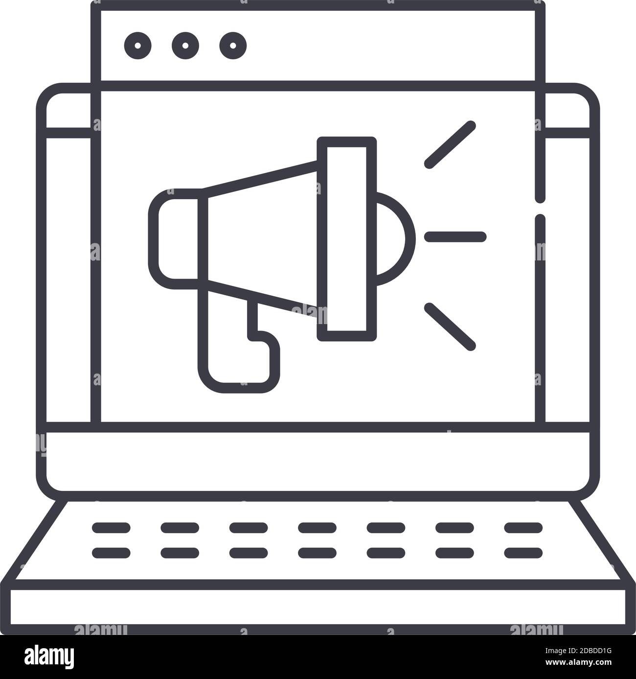 Promote site icon, linear isolated illustration, thin line vector, web ...