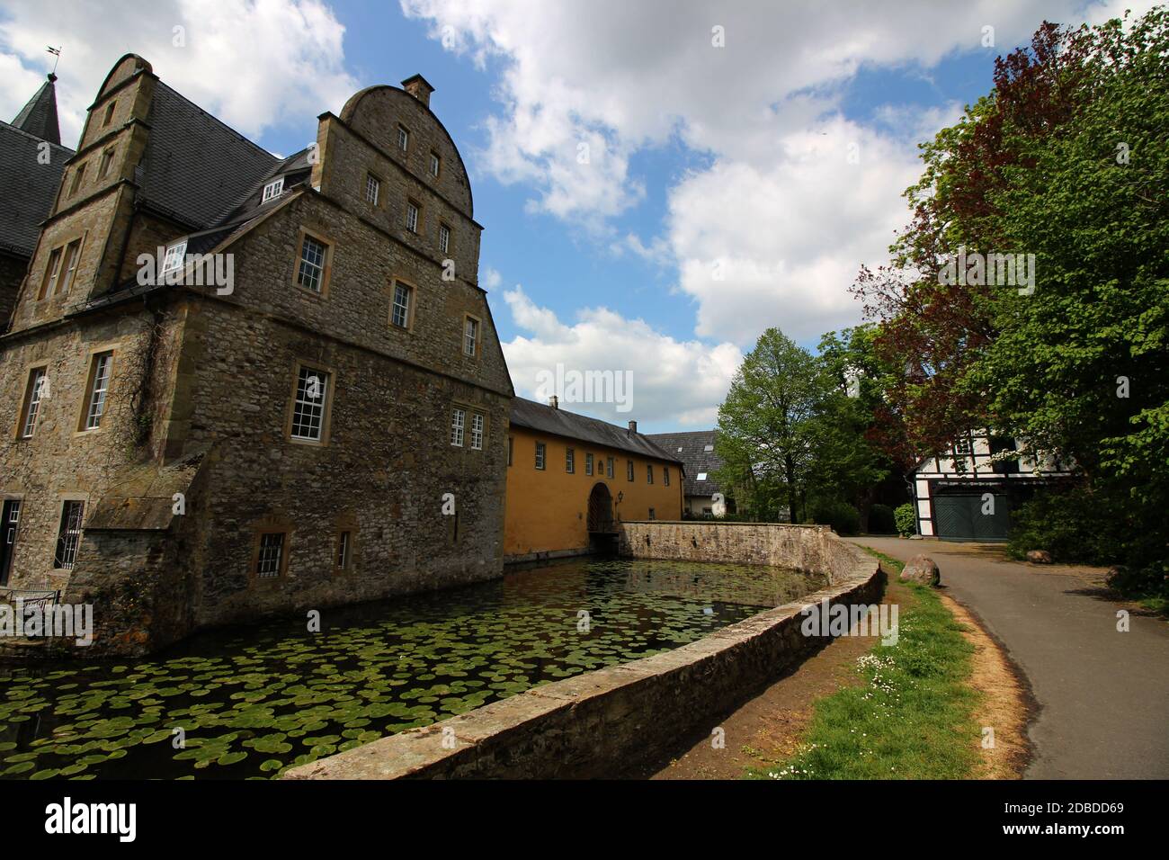 An old castle with a chapel Stock Photo - Alamy