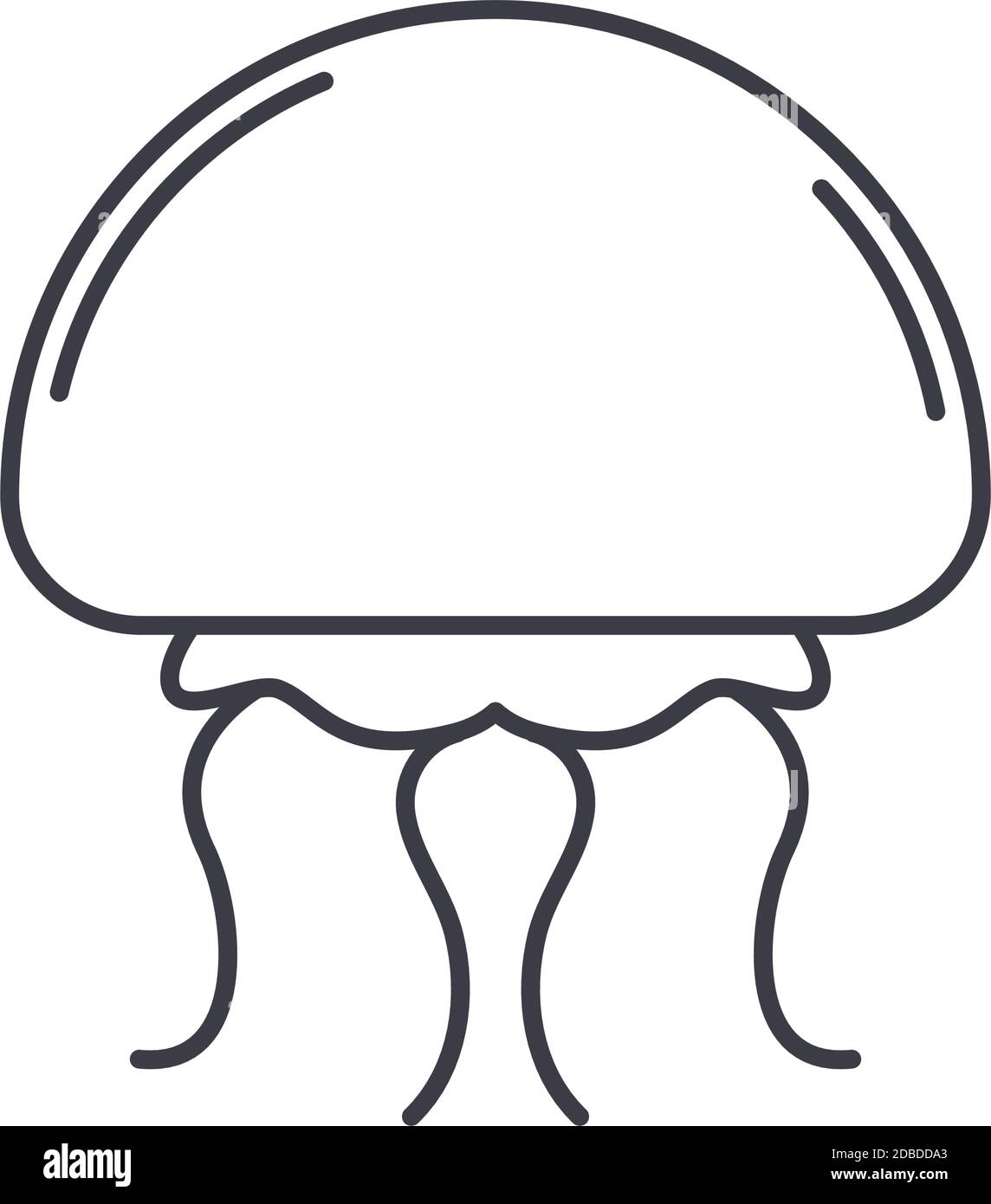 Jelly fish icon, linear isolated illustration, thin line vector, web ...