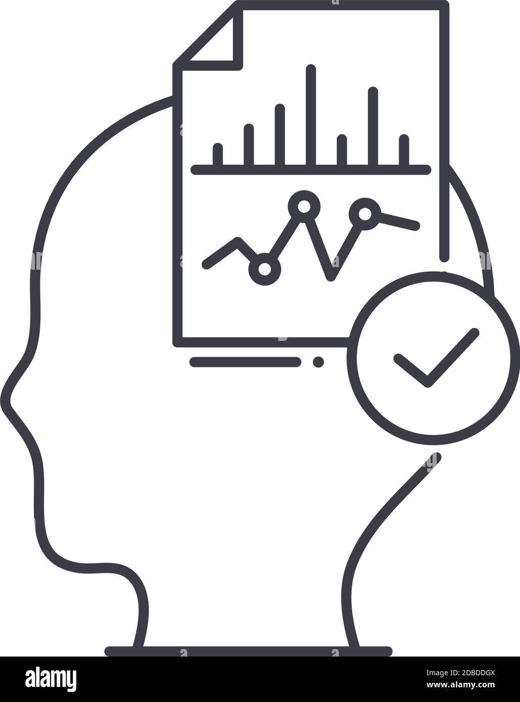 Project management strategy icon, linear isolated illustration, thin ...