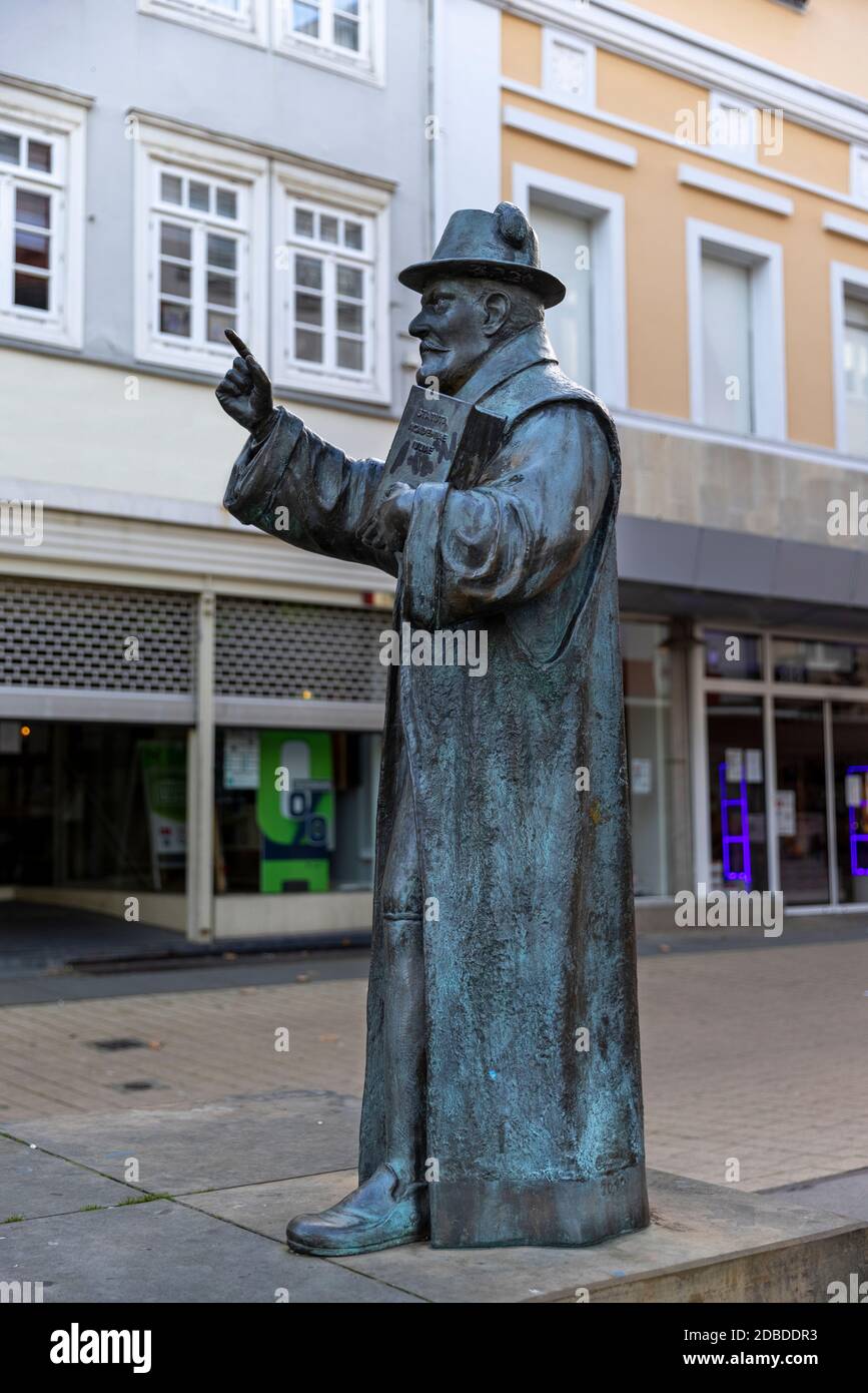 Statue of duke Julius is standing in street corner in Helmstedt. He was ...