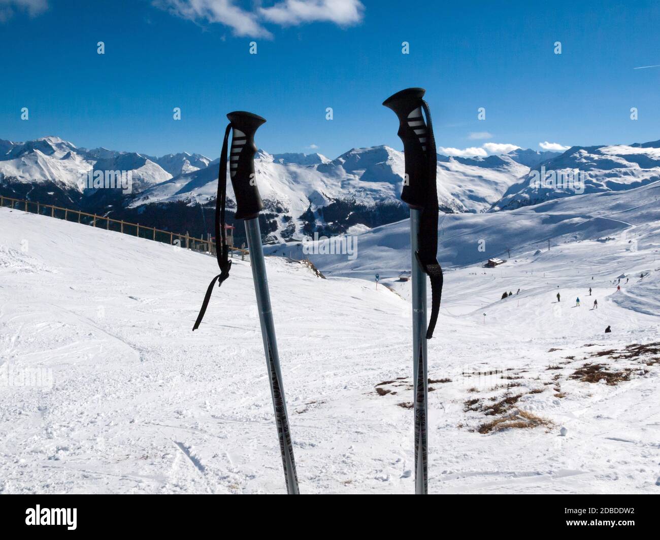 Skiing area in the Alps Stock Photo - Alamy