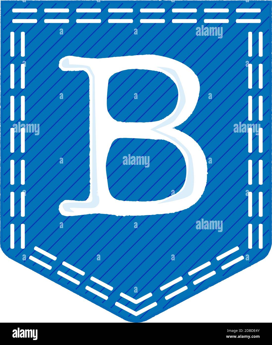 Blue pocket the letter B over a white background Stock Photo - Alamy