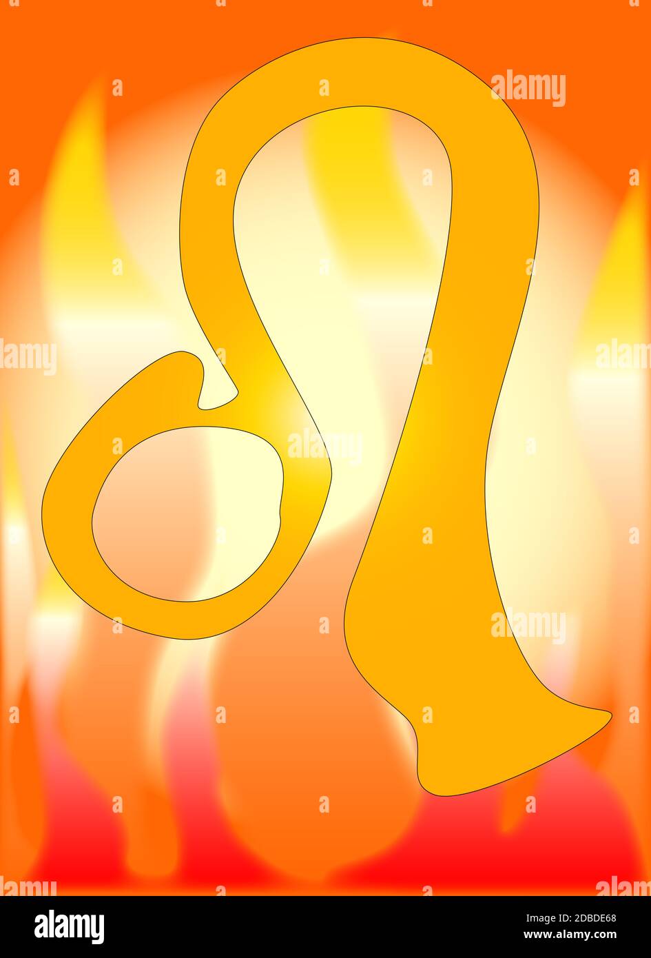 The astrological symbol for the sun sign Leo Stock Photo - Alamy