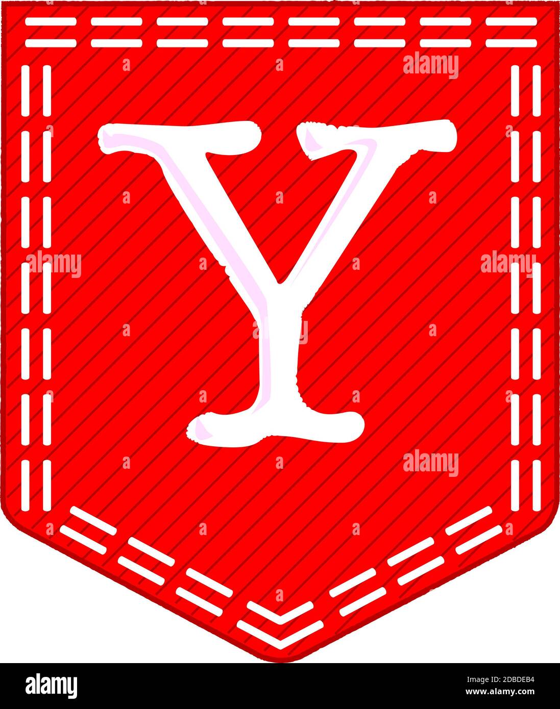 Red pocket the letter Y over a white background Stock Photo - Alamy