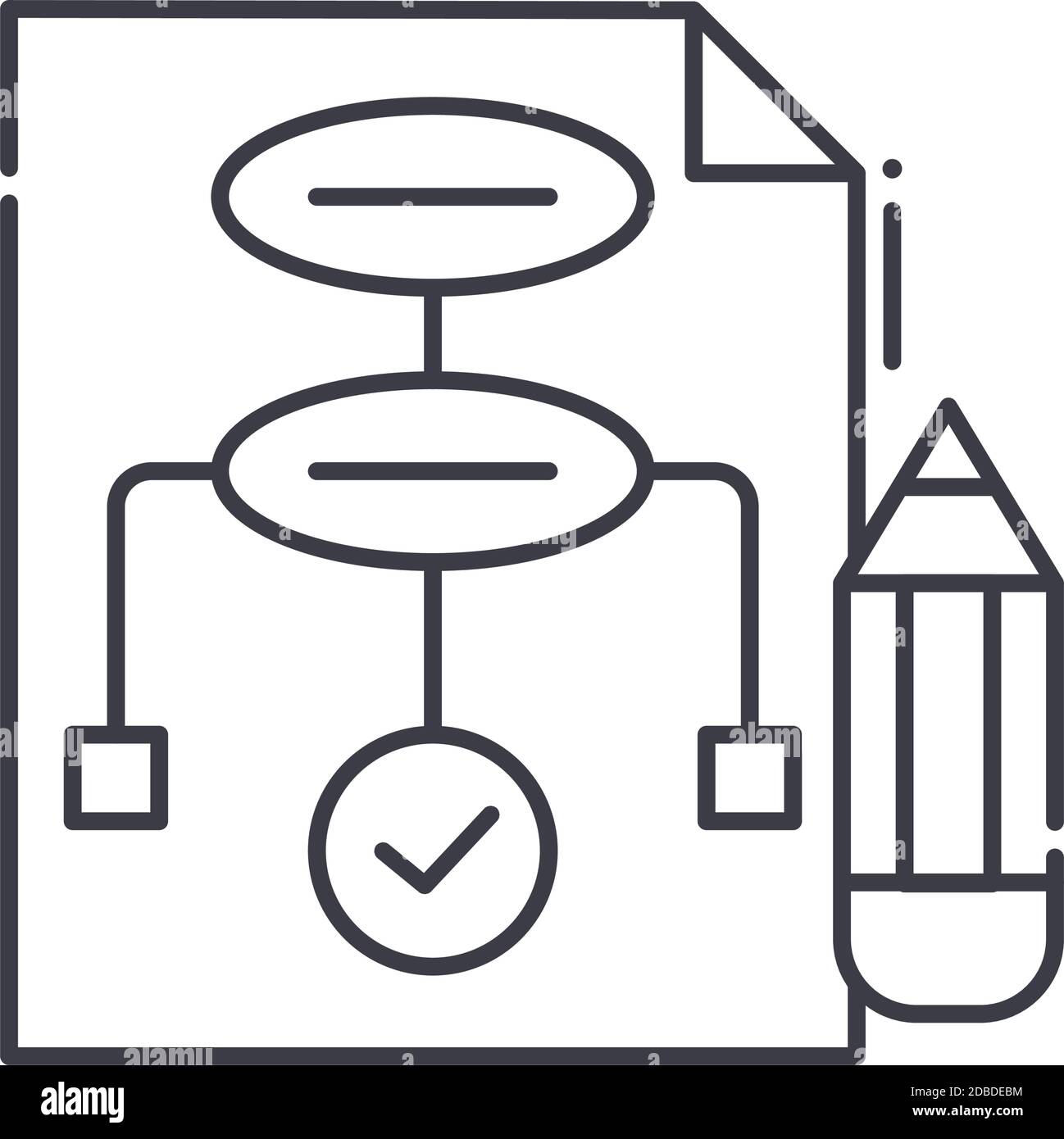 Project plan icon, linear isolated illustration, thin line vector, web ...