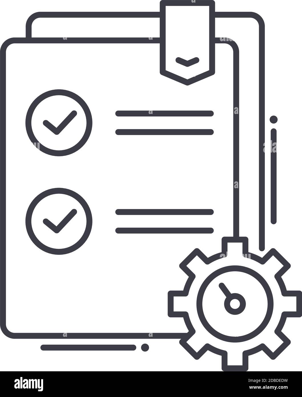 Project management icon, linear isolated illustration, thin line vector ...