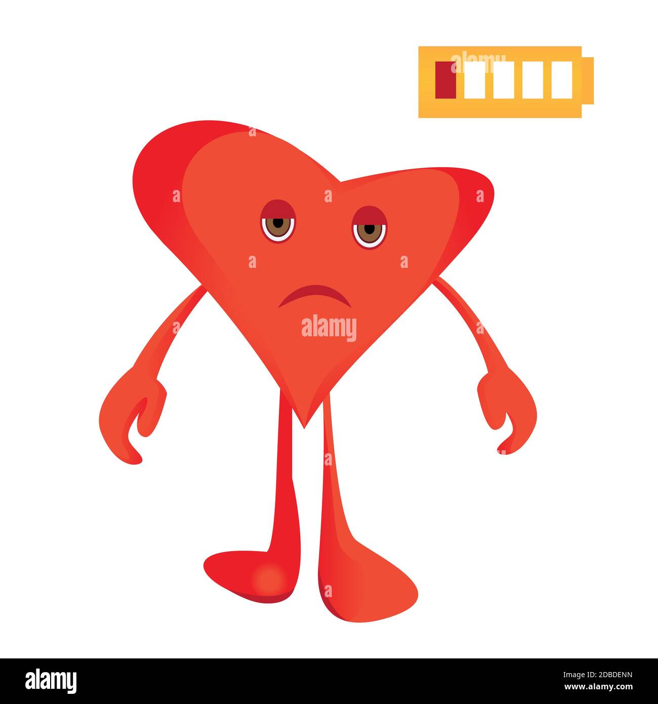 A heart under stress. Unhealthy feeling vector illustration in cartoon ...