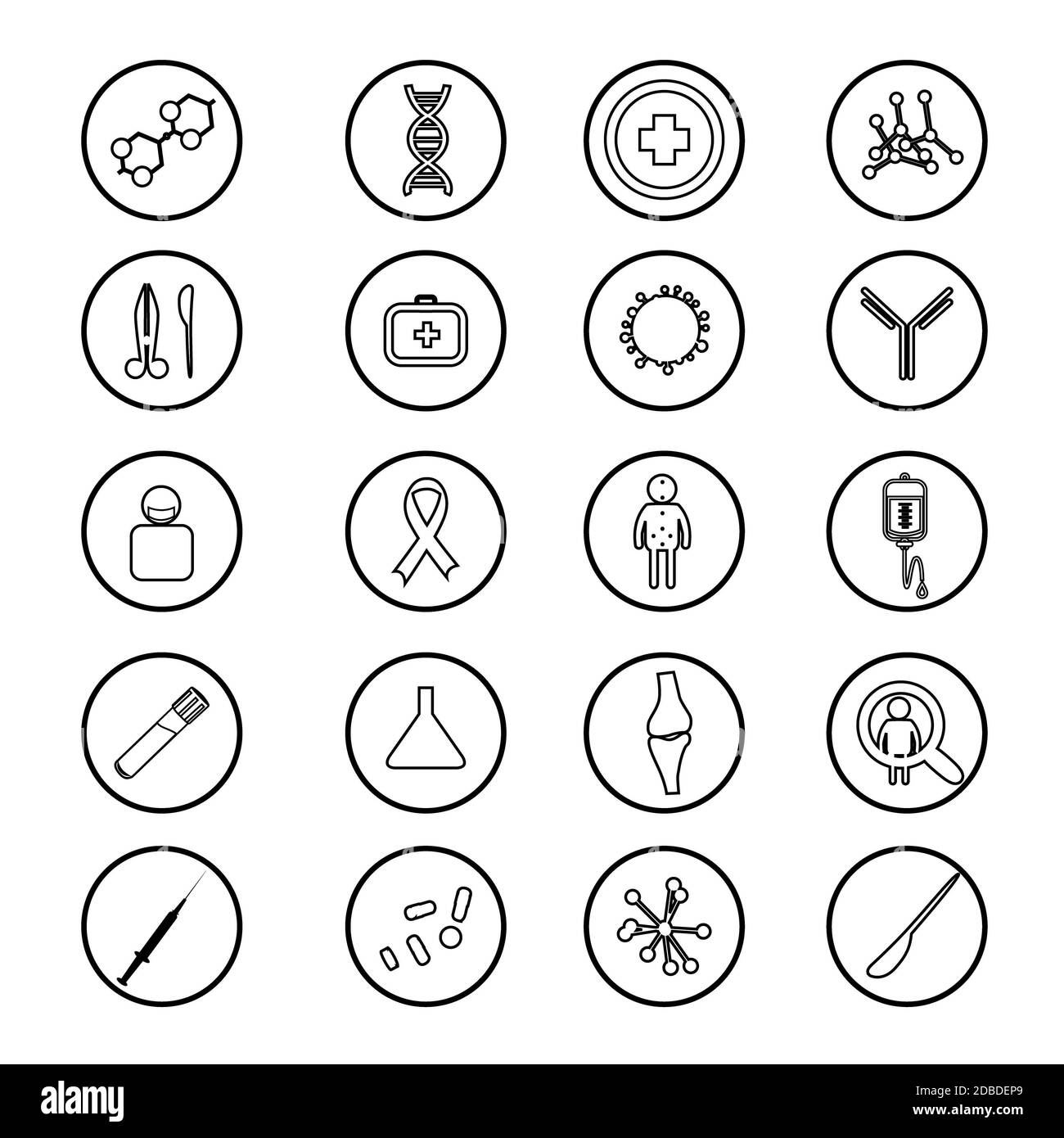 set of cancer treatment icons vector isolated on a white background ...