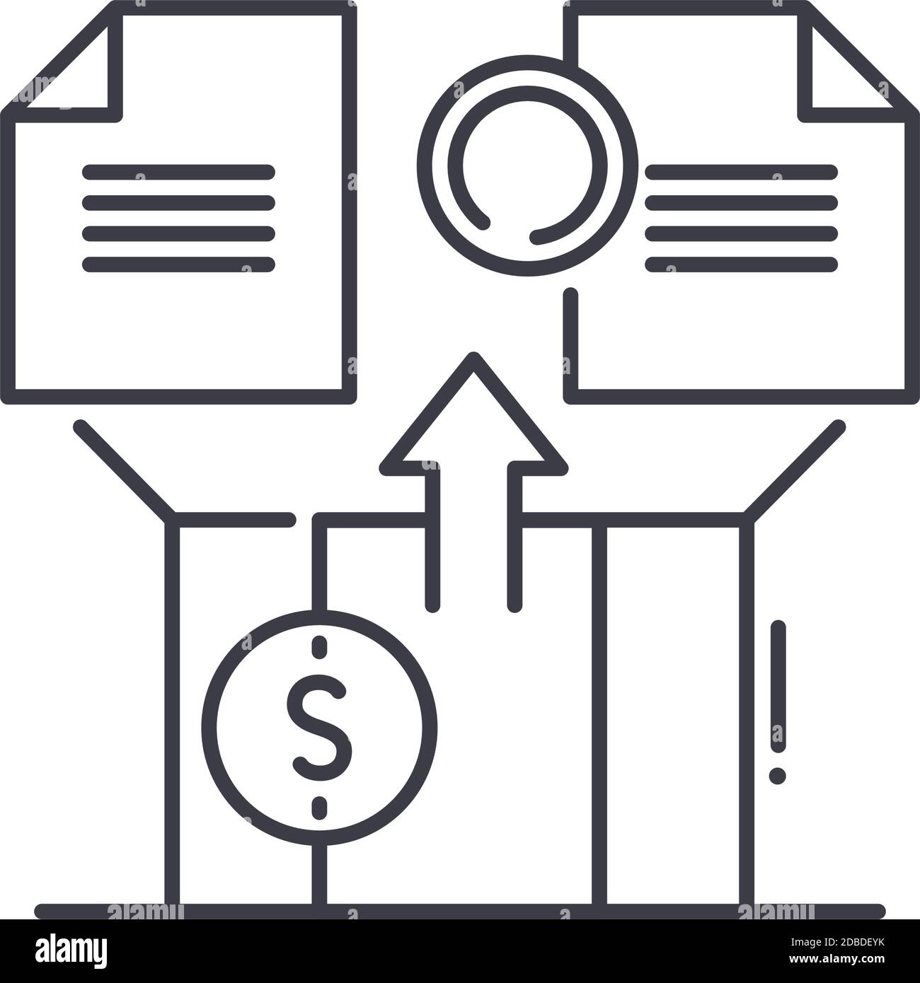 Project revenue icon, linear isolated illustration, thin line vector ...