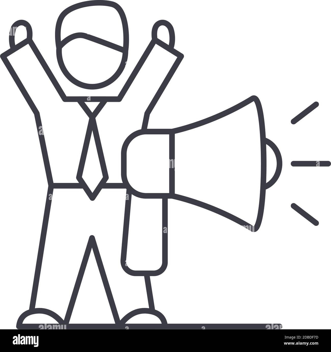 Promoter icon, linear isolated illustration, thin line vector, web ...