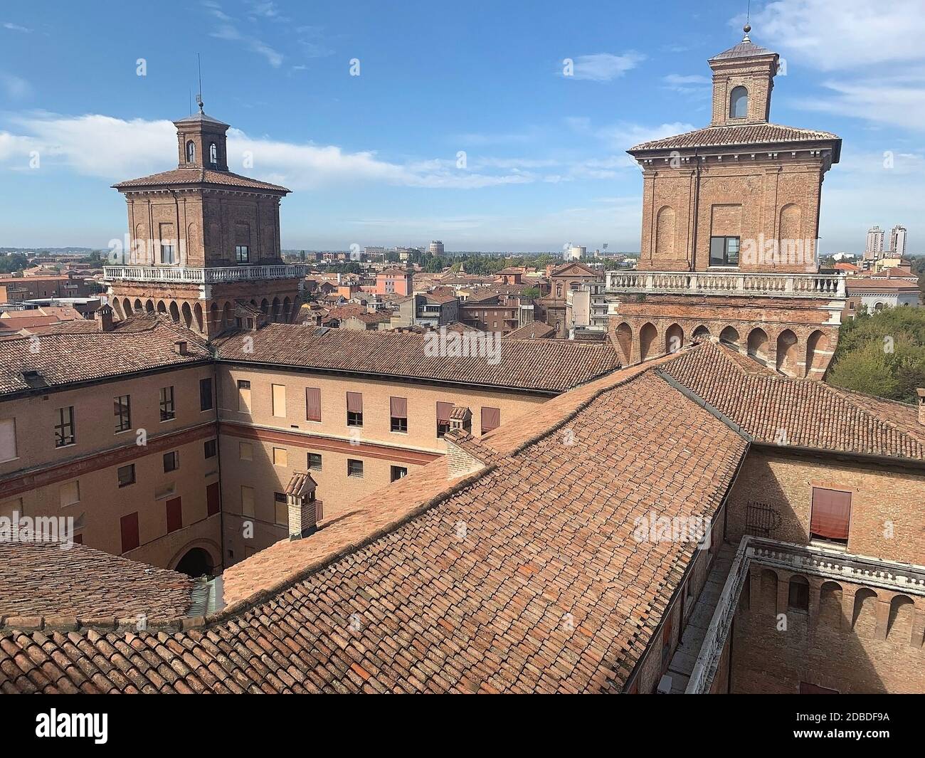 Ferrara view from the Castello Estense, Este castle, Ferrara, Italy ...