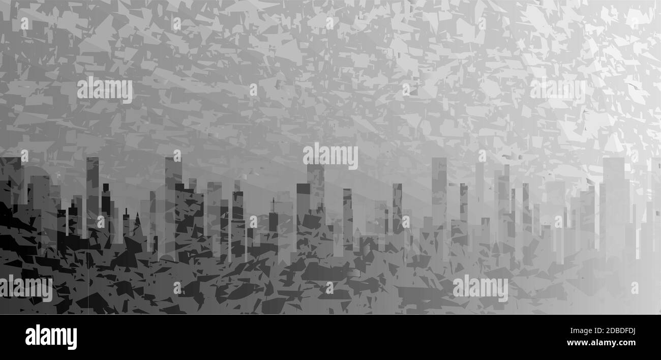 A grey cityscape set into a grunge style Stock Photo - Alamy