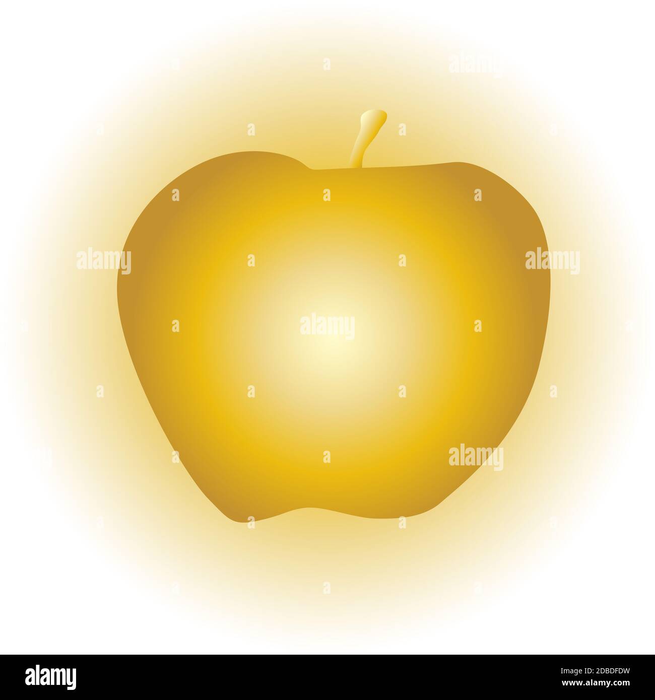 A golden apple on a golden glow background Stock Photo - Alamy