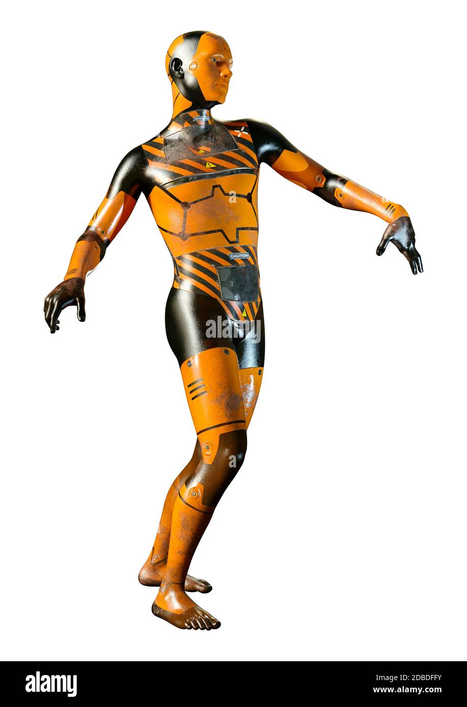 3D rendering of a male robot isolated on white background Stock Photo ...