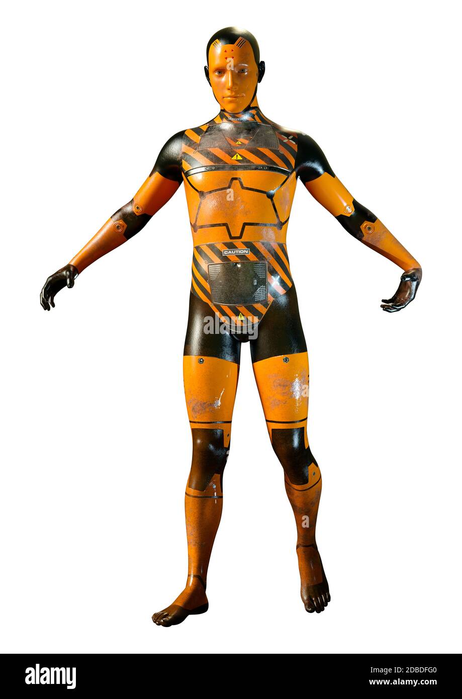 3D rendering of a male robot isolated on white background Stock Photo ...