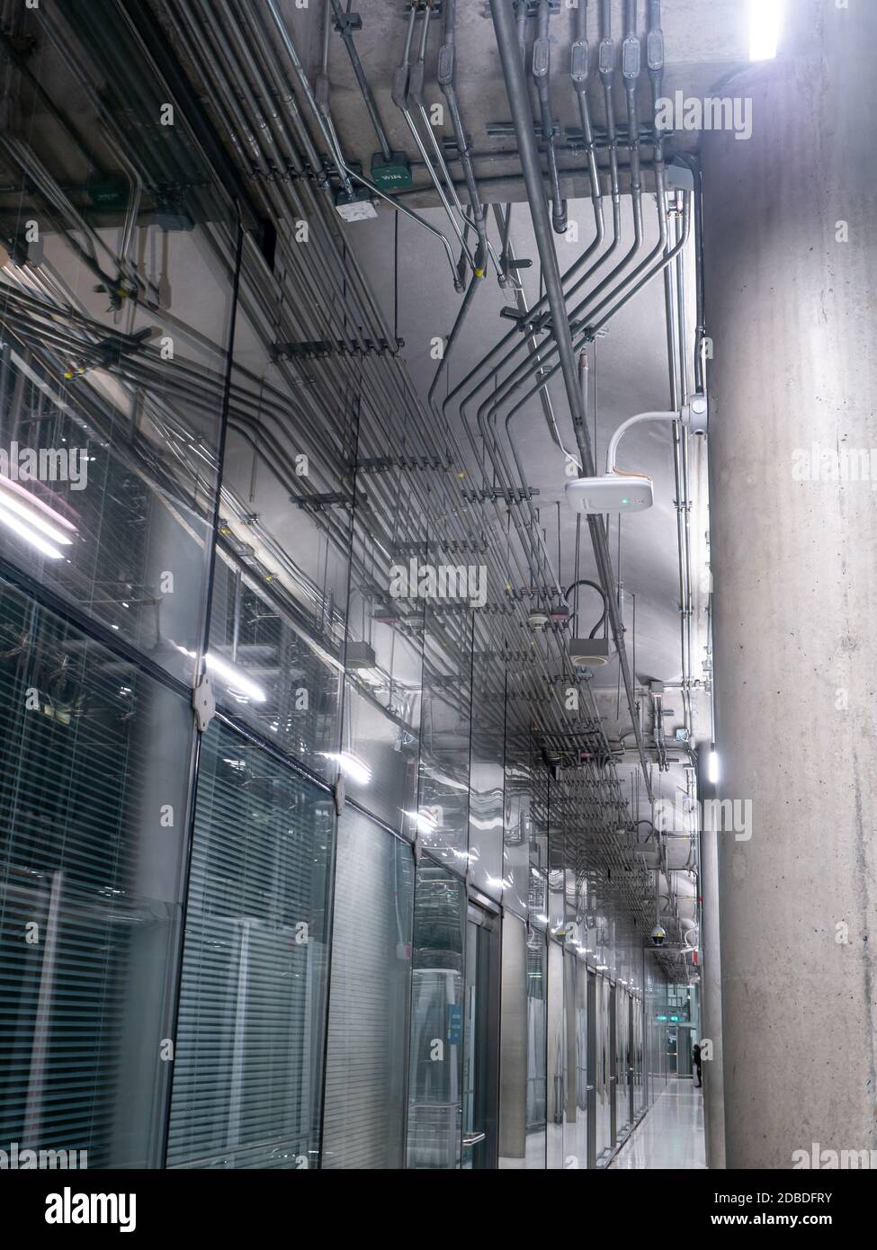 big windows passing daylight inside office building on modern glass ...