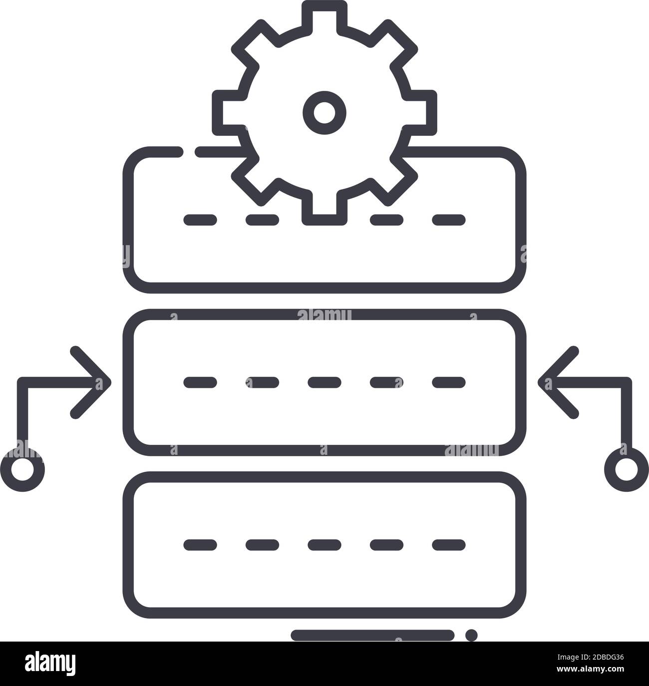 Project data icon, linear isolated illustration, thin line vector, web ...