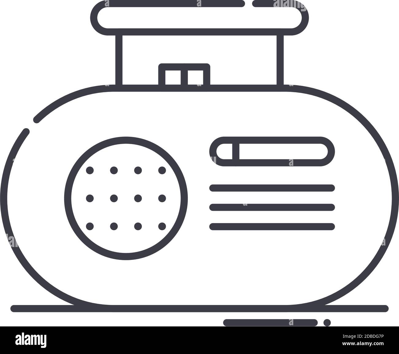 Radio media icon, linear isolated illustration, thin line vector, web ...