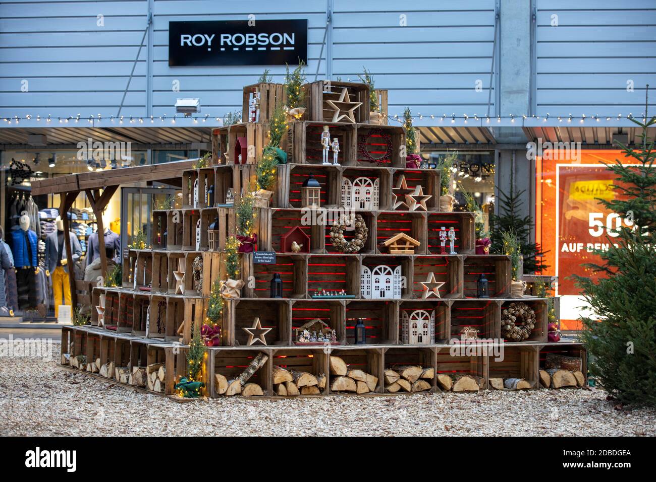 Christmas theme is used in decorating Designer Outlets -retail village ...