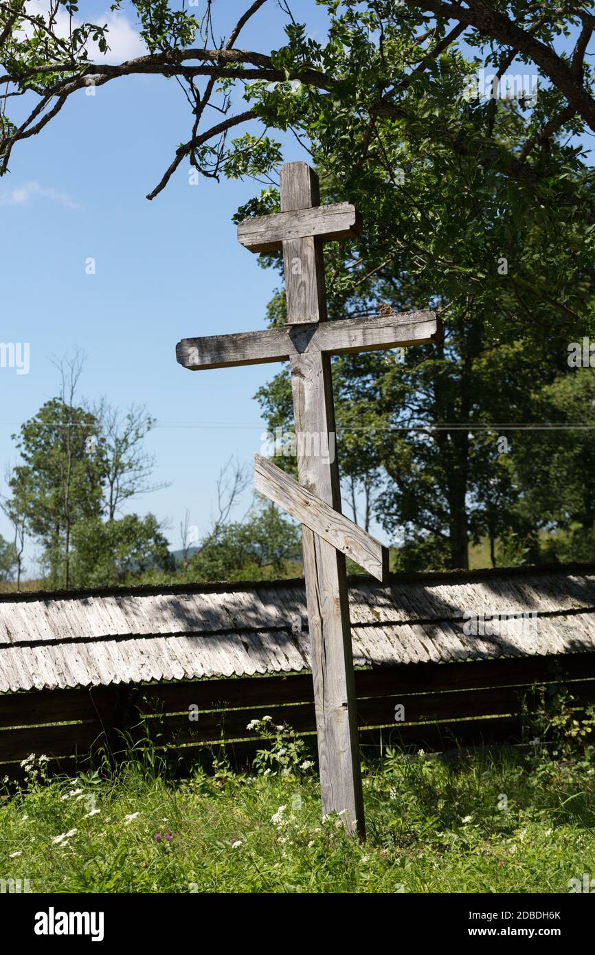 Old, abandoned stony Orthodox crosses Stock Photo - Alamy