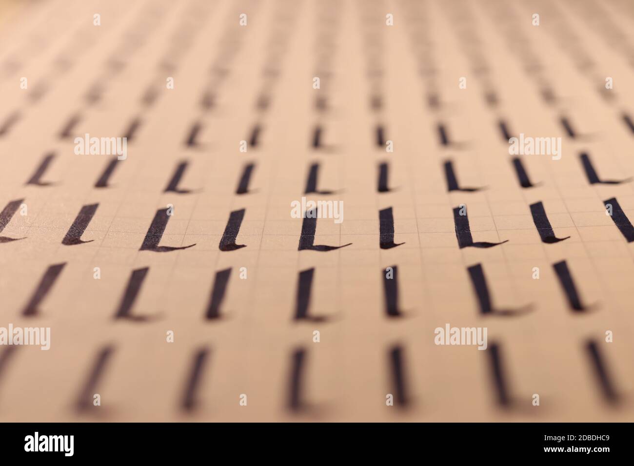 Lettering practice writing worksheet. Handwriting symbol filling ...